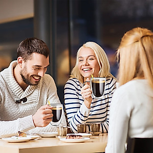 Set of 4 Cappuccino Glass Mugs,Double Wall Insulated Coffee Mugs,Clear Glass Mugs with Handle,Glass Coffee Cups,Perfect for Latte, Americano, Espresso,Cappuccinos,Tea, Beverage(350ml /11.84oz)