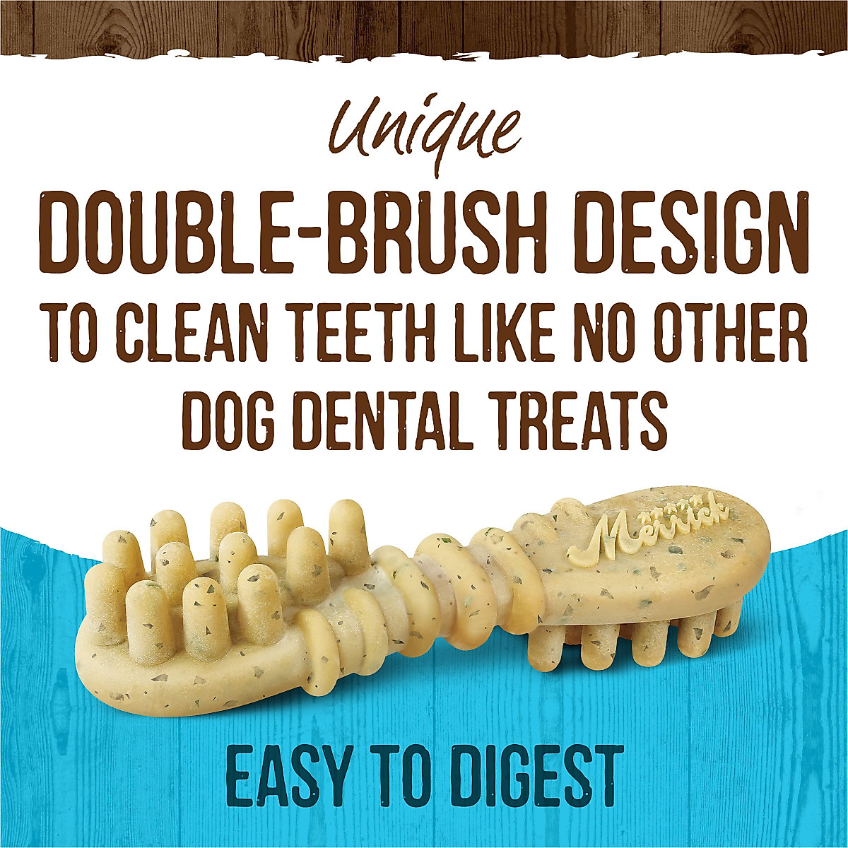 Merrick Fresh Kisses Natural Dental Chews Toothbrush Shape Treat Infused with Real Mint Medium Dogs - 10 Ct. Bag