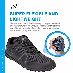 Xero Shoes Men's Mesa Trail Barefoot Waterproof Trail Runner Black, 13
