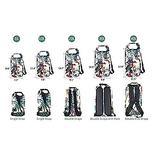 OMGear Waterproof Dry Bag Backpack Waterproof Phone Pouch 40L/30L/20L/10L/5L Floating Dry Sack For Kayaking Boating Sailing Canoeing Rafting Hiking Camping Outdoors Activities (camouflage1, 20L)