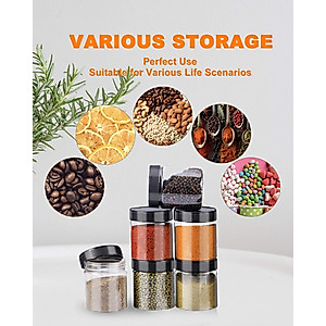 Plastic Jars With Lids Slime Containers 8oz-30 Pack-Leakproof Round Plastic Containers for Kitchen Pantry-Ideal For Home Storage-With 30 Chalkboard Stickers