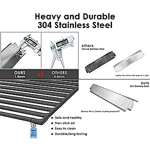 Hisencn 304 Stainless Steel Grill Parts for Home Depot Nexgrill 720-0830H, 5 Burner 720-0888 720-0888N 720-0888S Gas Grill, Grill Burner, Heat Plate, Cooking Grates Parts, 13 x 17