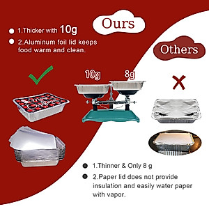 Tunpug 40 Pieces Christmas Foil Containers with Lids,9 Holiday Designs,7"x5"x2" Rectangular Treat Foil Containers,Disposable Cookie Tins Storage Pans for Winter Holiday Gift Giving Party Supplies