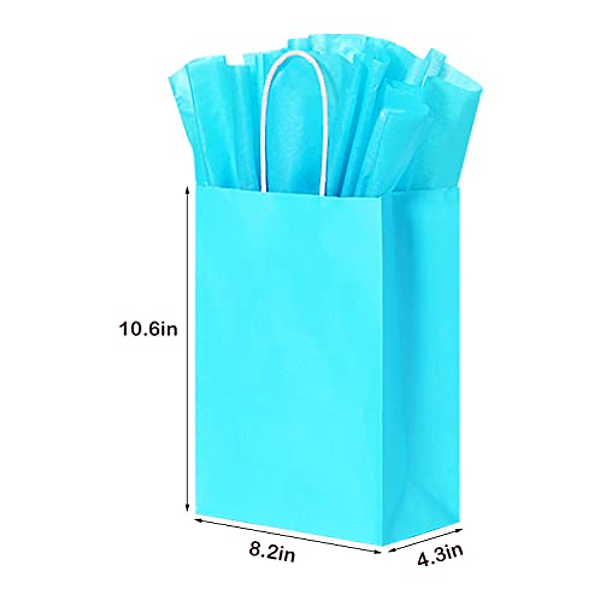 BLEWINDZ 32Pack Gift Bags with 32 Tissue Paper, 8Colors Party Bags with Handles, 10.6" Medium Size Rainbow Goodie Bags for Wedding, Birthday, Party Supplies