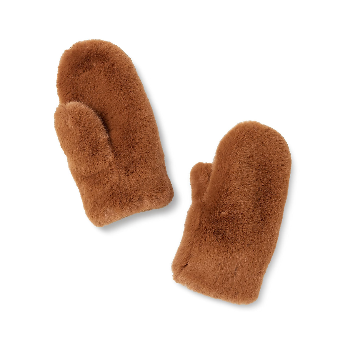 The Drop Women's Aspen Faux Fur Mittens, Cognac, One Size