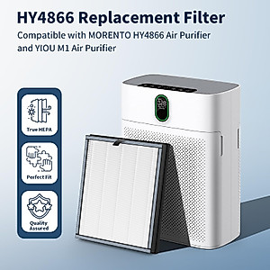 HY4866 Replacement Filter for MORENTO HY4866 Air Puri fier and YIOU M1 Air Puri fier, 4 Pack with 4 Extra Pre-filter, Enhanced Version