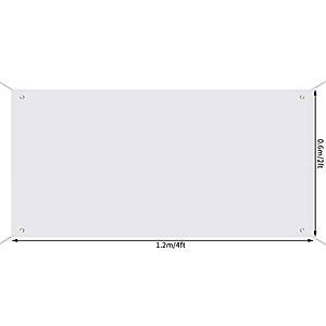 SUMERSHA 2 Pack Large Blank Banners, 2 x 4 Feet Polyester Oxford Cloth White Banner with Hanging Rope for Wall Signs, DIY Painting, and Writing, Indoor Outdoor Display and Party Decoration