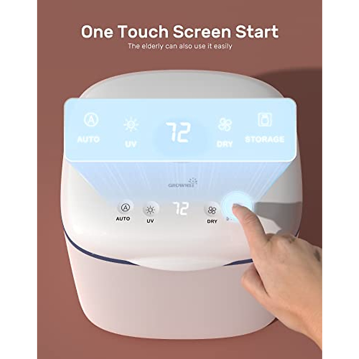 GROWNSY UV Light Sanitizer, 4-in-1 Bottle Sterilizer and Dryer Household Sterilizer for Baby Bottle/Toys/Clothes/Cup/Toothbrush/Beauty Tools/Tableware/Phone