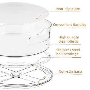Lazy Susan Organizer,Turntable Plastic Spinner for Condiments & Kitchen Pantry Fridge,Spice Spinner,Bathroom Cabinets
