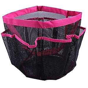 HDE Shower Caddy Mesh Bag College Dorm Bathroom Carry Tote Hanging Organizer (Pink)