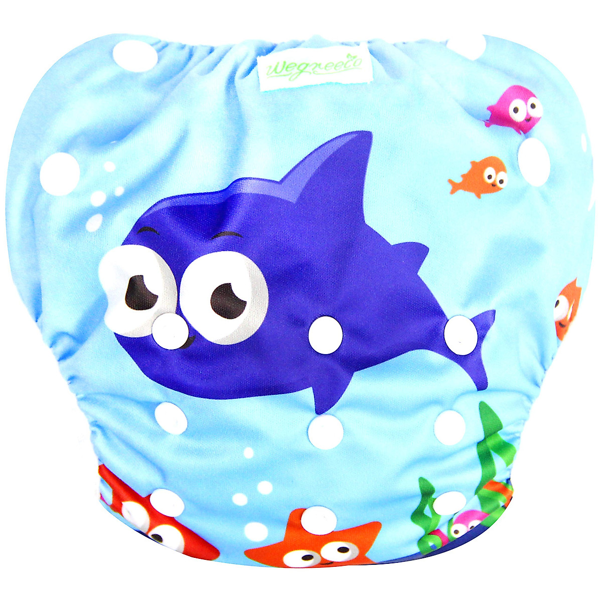 wegreeco Baby & Toddler Snap One Size Adjustable Reusable Baby Swim Diaper (Sea-Elves, Large, 3 Pack)