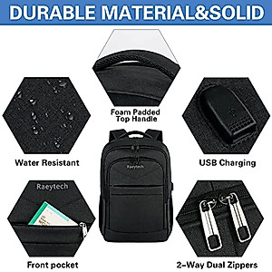 Lapsouno Travel Laptop Backpack,Durable Large 17 inch Carry on Travel Backpack,TSA Flight Approved Business laptop Backpack (Black+Purple)