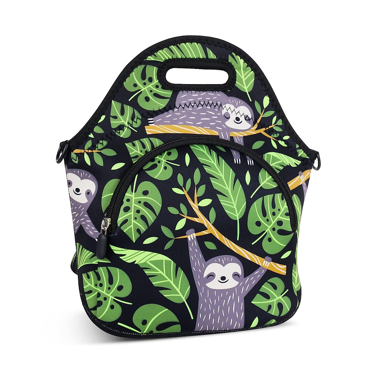 Violet Mist Neoprene Lunch Bag Tote Reusable Insulated Lunch Box with Adjustable Shoulder Strap&Pocket for Women,Men,Adults