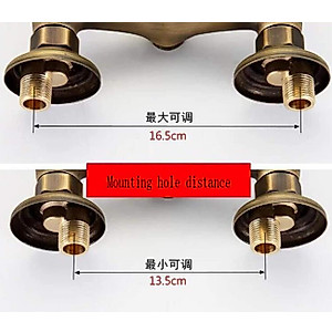 Faucet All Copper Antique Antique Kitchen Faucet Hot and Cold Washing Wall Type Swivel Pool European Bathtub Faucet