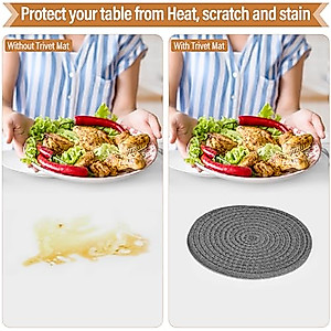 Tidponra Trivet Mats Set for Hot Dishes, 5 Heat Resistant Pot Holders Kitchen Counter, Table, Home Essentials, Anti Stain Hot Pads Plate Mats for Hot pots and Pans, 7 Inches