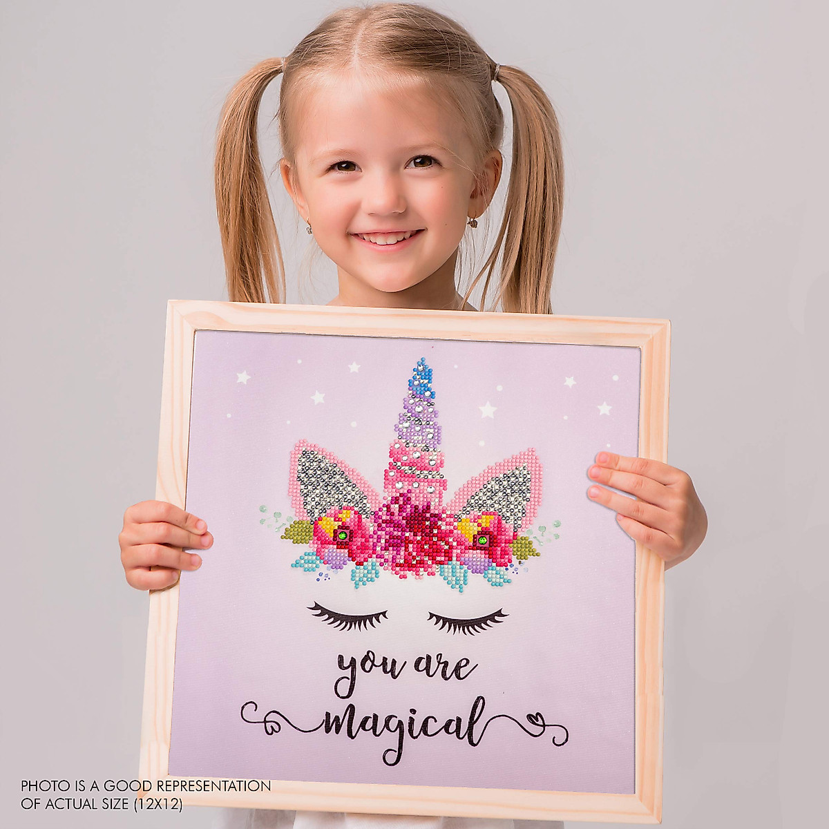 DOTOLOGIE Diamond Art Diamond Painting Kits for Adults Paint by Numbers with Gems Unicorn You are Magical 12" x 12"