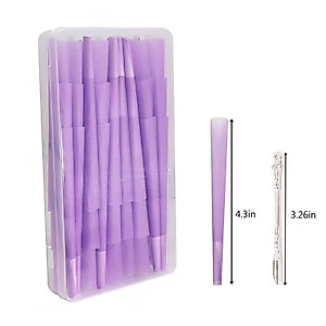 NIVESY 50 Pack 4 inch ConeRolls Paper Natural Paper and SpoonShape Tool Set (Purple)