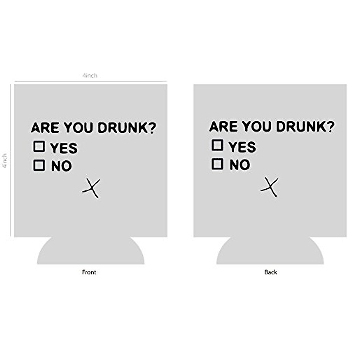 Are You Drunk | Funny Novelty Can Cooler Coolie Huggie - Set of two (2) | Beer Beverage Holder - Craft Beer Gifts | Quality Neoprene Insulated Can Cooler