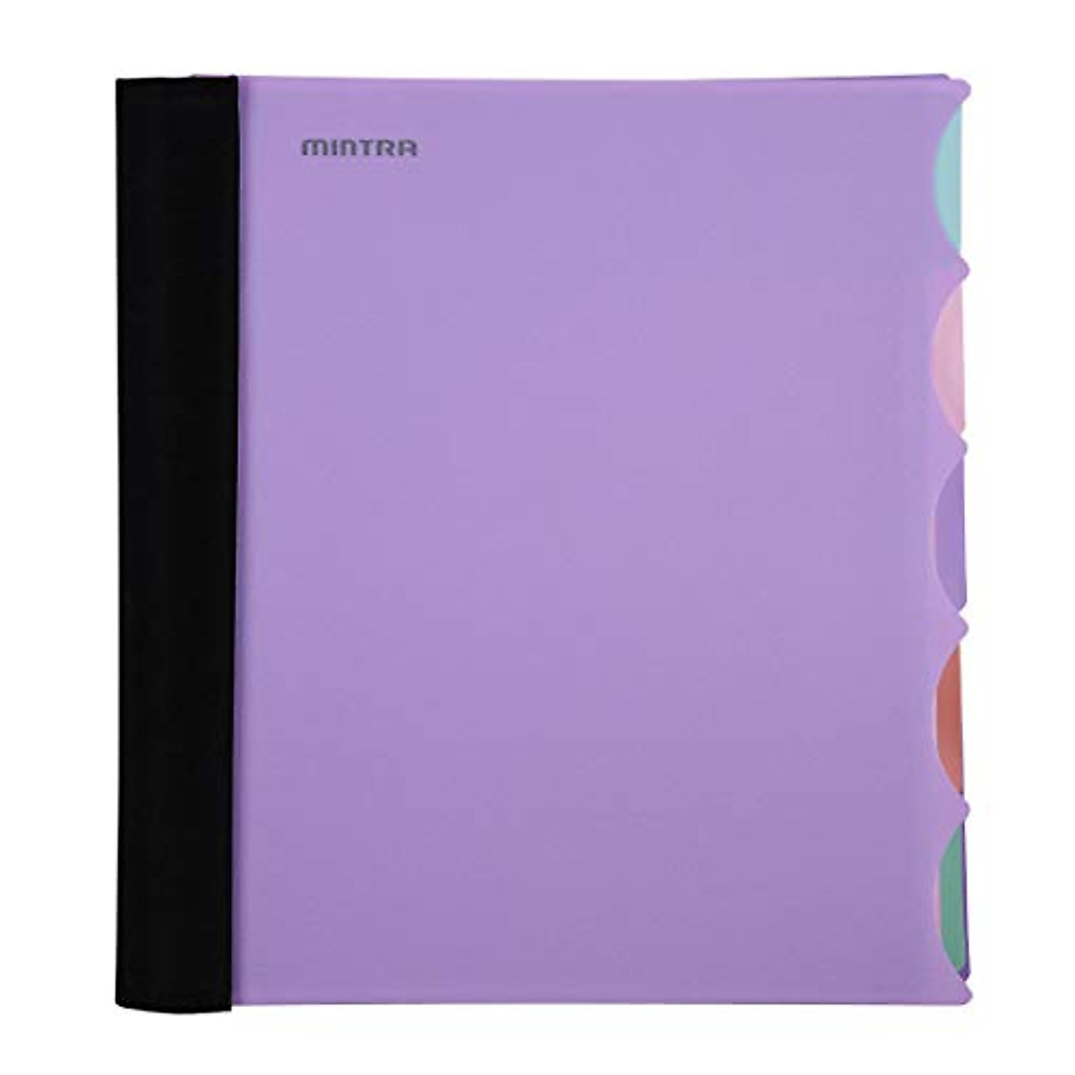 Mintra Office Durable PREMIUM Spiral Notebook, ((Lavender, 5 Subject (8.5in x 11in)) - Fabric Covered Coils, No Snags, College Ruled, Adjustable PocketDividers, Ruler, Organization, Student, School
