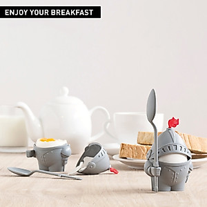 PELEG DESIGN Egguins 3-in-1 Cook, Store and Serve Egg Holder + Arthur- Soft or Hard Boiled Egg Cup Holder With a Spoon Included Bundle