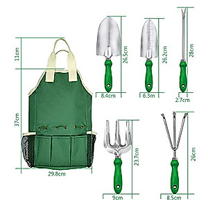GardenHOME Garden Tool Set - 11Pcs Garden Hand Tool Set Equipment with Tote Bag Adjustable and Apron,Gardening Tools for Women