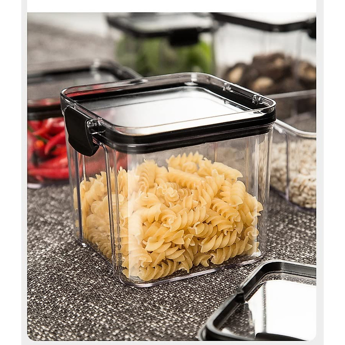 XBWEI 4pcs Kitchen Containers Seasoning Box Organizer Storage Jars for Cereals Jar for Bulk Jars with Lid