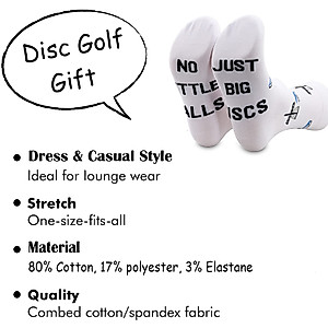 TSOTMO Disc Golf Socks Golfing Gift Disc Golf Sport Socks Gift For Disc Golf Lover Novelty Sport Socks For Men (BIG DISC)