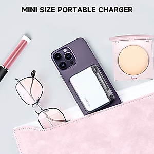 sharge Flow Portable Charger by Shargeek, 10000mAh Smallest Mini Power Bank with 20W USB-C Fast Charging, Dual Output Portable Charger Power Bank Compatible with iPhone, Samsung, iPad (White)