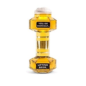 BigMouth Inc. The Dumbbell Beer Glass, Novelty Beer Drinking Glass, 24 Oz