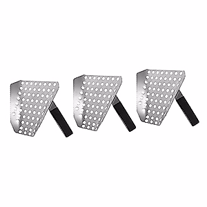 HEMOTON 3pcs French Fries Shovel Popcorn Machine Popcorn Metal Pooper Scooper Ice Scooper Perforated Metal Scoop Scooper for Snacks Ice Cube Shovel Kitchen Gadgets Kitchen Grain Scoop Food