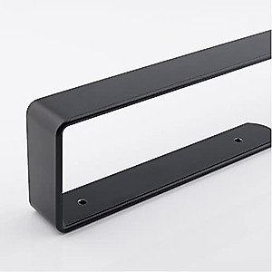 Hand Towel Holder Wall Mount or Adhesive No Drilling, 12.4 Inch Towel Bar Rack for Bathroom Countertop Sink Kitchen Paper Towel Holder Black