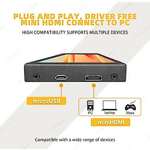 LESOWN 8.8 inch Monitor PC Case Temperature Display Mini Ultra Wide Monitor Stretched Bar Display AIDA64 PC Sensor Panel 1920x480 Small Temp Monitor for RPi CPU Monitoring