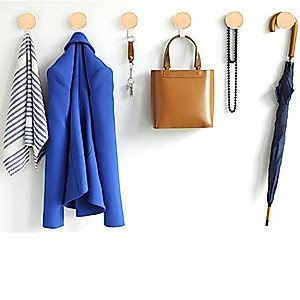 DINGEE 8 Pack Wood Wall Hooks,Natural Wooden Coat Hooks Wall Mounted,Heavy Duty Wooden Pegs for Hanging Hat, Plants, Bathroom Towels Clothes,Minimalist Beech Wood Wall Hooks