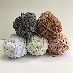 Troyarn Velvet Star, Silvery Glitter Chenille Baby Blanket Yarn Amigurumi Yarn for Crocheting and Knitting Super Bulky 100 gr (120 yds) Length: 110 m (10401 - White, 1 Skein)