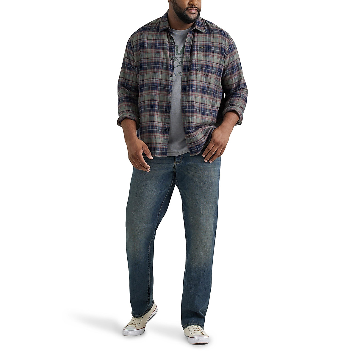 Lee Men's Big & Tall Extreme Motion Relaxed Straight Jean Maverick 46W x 32L