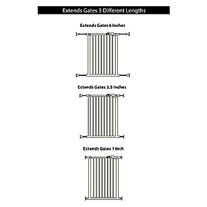 Wall Nanny Extender - 6 Inch Baby Gate Extension Guard (Made in USA) Extends Pressure Mounted Gates + Protects Walls + Stabilizes Gate - for Child, Pet & Dog Gates - Protector Works on Stairs - 4 Pack