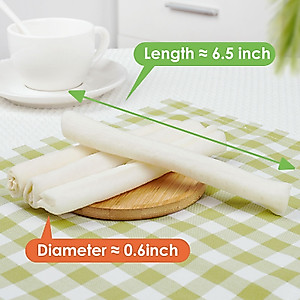 MON2SUN Dog Rawhide Rolls Twist Sticks 6.5 Inch Dog Chew Treats Natural Flavor 60 Count for Puppy and Small Dogs