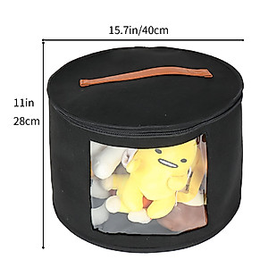 Hat Boxes for Women Storage Hat Box Travel Case Foldable Hat Storage Box with Lids Hat Organizer Cowboy Hat Holder Hat Storage for Various Types of Hats Toys,Black