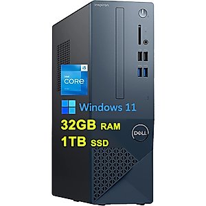 Dell Inspiron 3020S Small Business Desktop Computer 13th Generation Intel 10-core i5-13400 Processor (Beats i7-11700) 32GB RAM 1TB SSD Intel UHD Graphics 730 HDMI DisplayPort Bluetooth Win11 Black