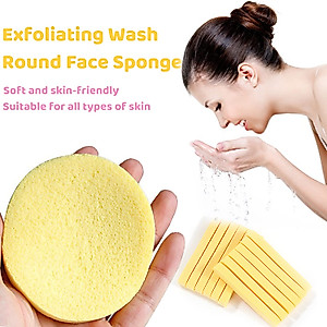 120 PCS Exfoliating Wash Round Face Sponge,Makeup Removal Sponge Pad,Cleansing Facial Sponges for Estheticians,Spa Face Cleansing