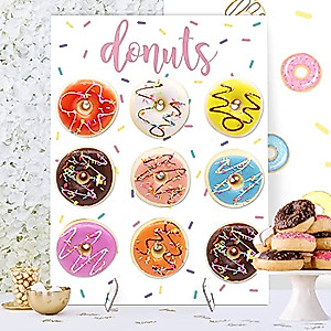 Huray Rayho Sprinkles Donut Wall Party Decoration Doughnut Food Buffet Display Stand Dessert Table Pegboard Treats Holder Centerpieces Ideas Reusable Rainbow Colorful Dashes Board Set of 1