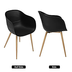 Arm Modern Chairs with Metal Legs for Living, Bedroom, Kitchen, Dining,Lounge Waiting Room, Restaurants, Cafes, Set of 2…