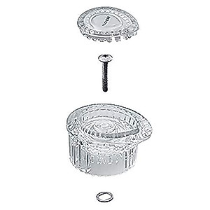 Moen 100710 Posi-Temp One-Handle Tub and Shower Replacement Knob Handle Kit, White and Chrome Knob Insert