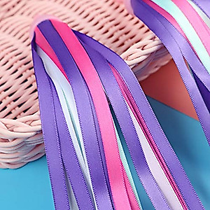 PLATT Kid's Bicycle Handlebar Streamers Colorful Ribbons Tassel for Girls Boys Bicycle Handlebar Scooter Handgrip (Purple 1Pair)