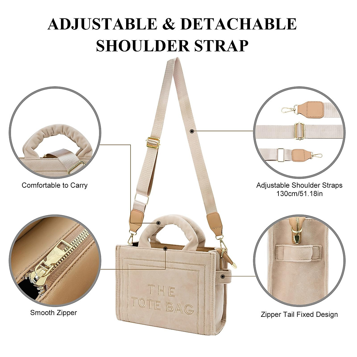 JQAliMOVV The Tote Bags for Women, Trendy Leather Tote Bags Small Top-Handle Crossbody Tote Bag Handbag for Travel Work (Khaki)