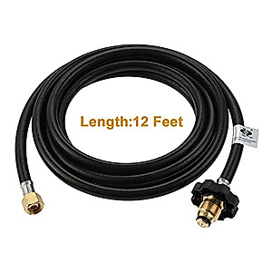 350PSI Soft Nose P.O.L Valve with 12FT Propane Torch Weed Burner Replacement Hose for Connection of Propane Tank to Propane Weed Burner Torch Head Burner