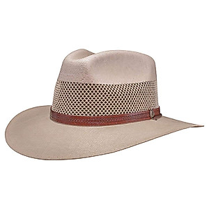 American Hat Makers Florence Fedora Hat — Straw Sun Hats for Men & Women Cream