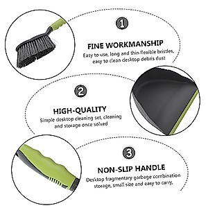 SEWOART 1 Set Desktop Sweeping Set Compact Dustpan Household Cleaner Computer Screen Cleaner Household Brooms Cleaning Kit Household Floor Cleaners Mini Dustpan and Broom Pet Broom Abs