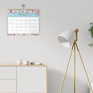 2023-2024 Wall Calendar - 18 Monthly Calendar 2023-2024, February 2023 - June 2024, 11" x 8.5", Twin-Wire Binding + Hanging Hook + Thick Paper + Unruled Blocks with Julian Dates - Floral