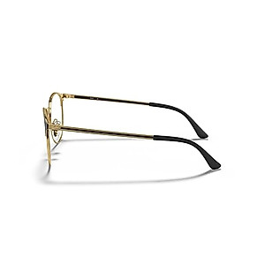 Ray-Ban RX6375 Round Prescription Eyeglass Frames, Black On Arista/Demo Lens, 53 mm